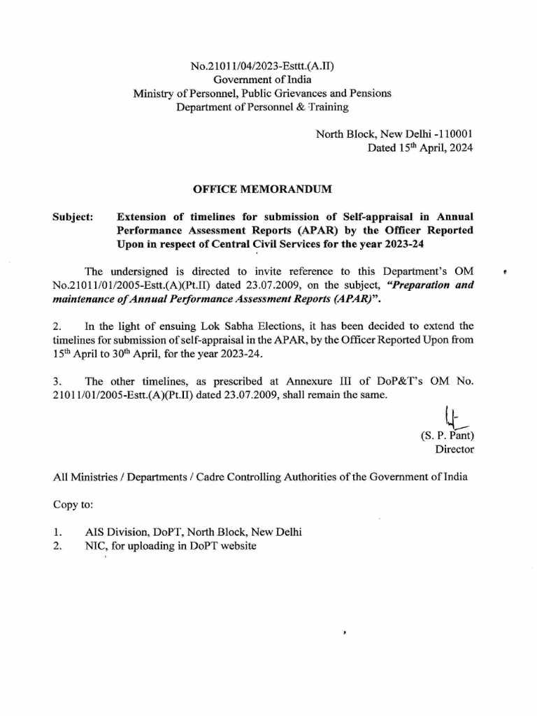 APAR Extension of Timelines | PDF