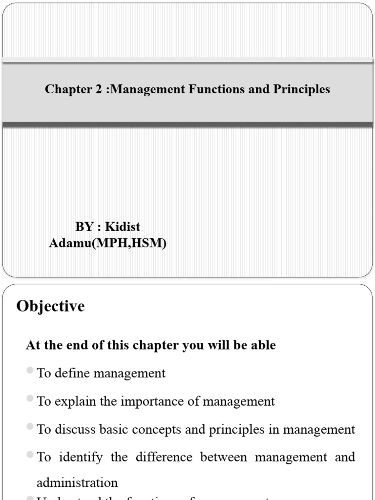 Chapter 2 Management Functions and Principles | PDF | Goal | Skill