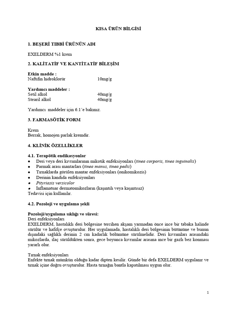 Exelderm 1 Krem | PDF