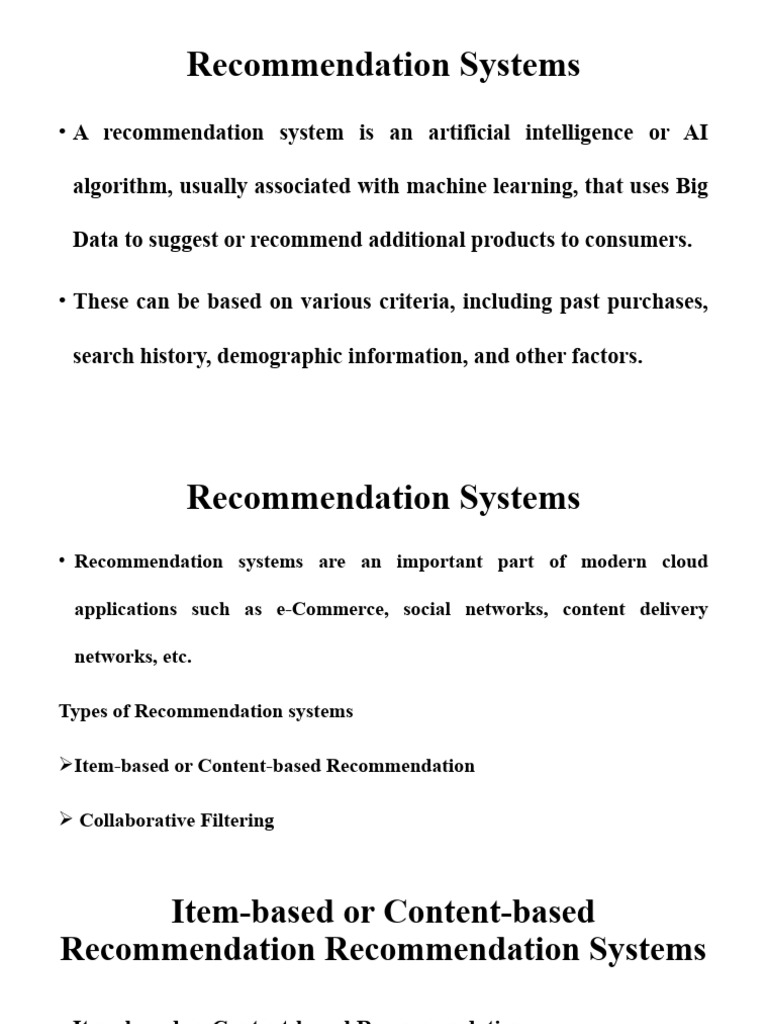 Recommendation Systems | PDF | Statistical Classification | Cluster Analysis