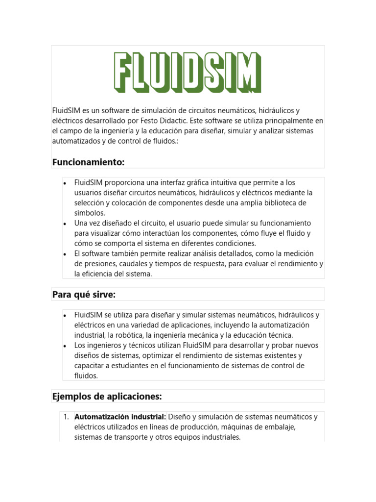 FLUIDSIM | Descargar gratis PDF | Ingeniería | Red eléctrica