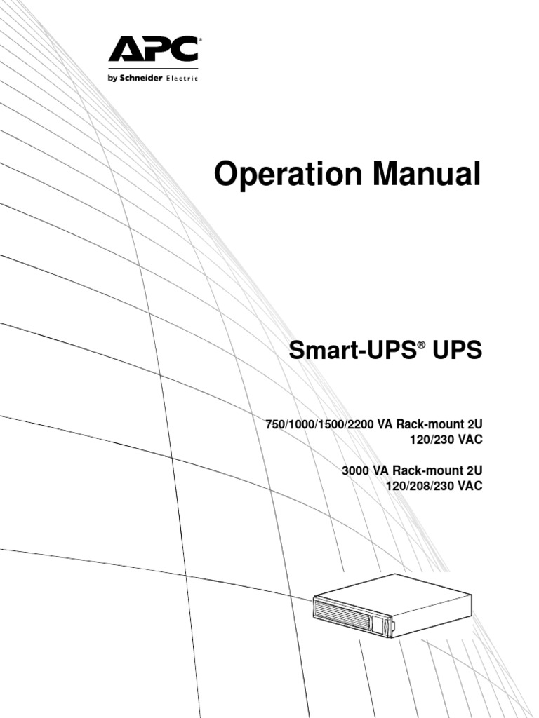 APC SMT1500RM2U 2U 1500VA Smart-UPS Operation Manual | PDF | Switch ...