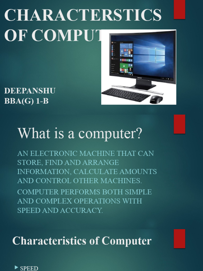 Characteristics of Computers Explained | PDF | Computer Data Storage | Data