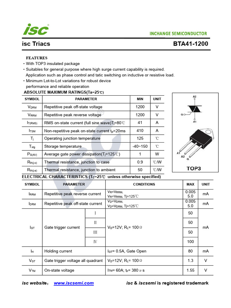 Triacs for High Surge Applications | PDF | Electromagnetism | Electricity