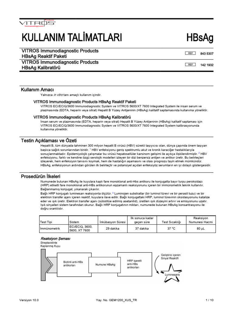Hbsag Vitros | PDF