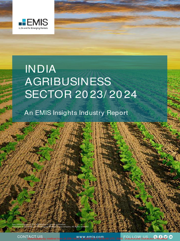 EMIS Insights - India Agribusiness Sector Report 2023-2024 | PDF | Agriculture | Farmer