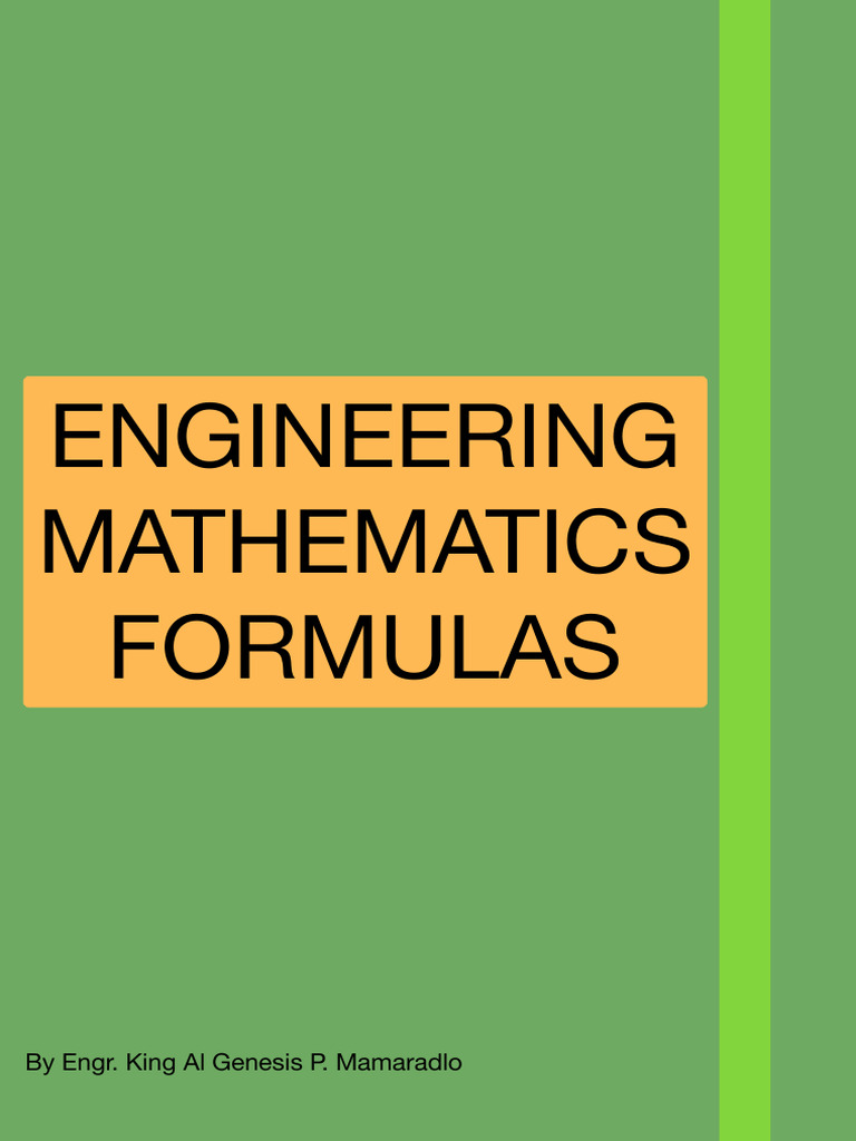 Engineering Mathematics Formulas - Engr. King Mamaradlo | PDF