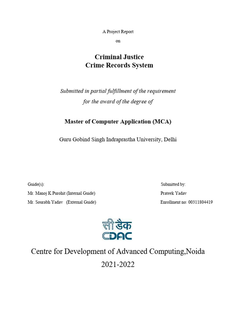 Crime Records System - Final Report | PDF | Software Development ...