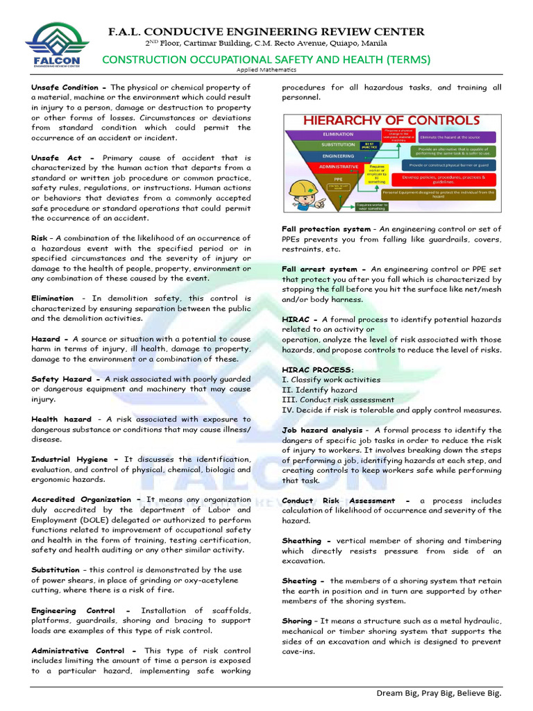 Construction Occupational Safety and Health | PDF | Occupational Safety ...