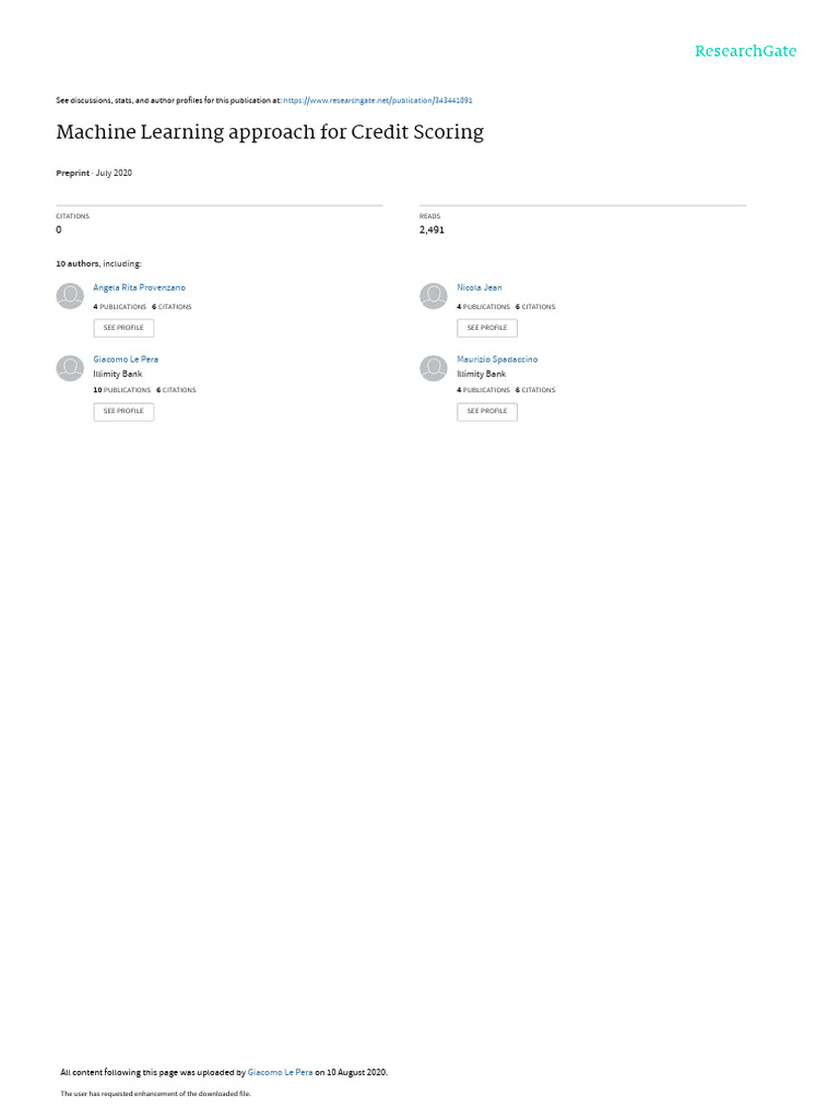 Machine Learning Approach for Credit Scoring | PDF | Receiver Operating Characteristic ...
