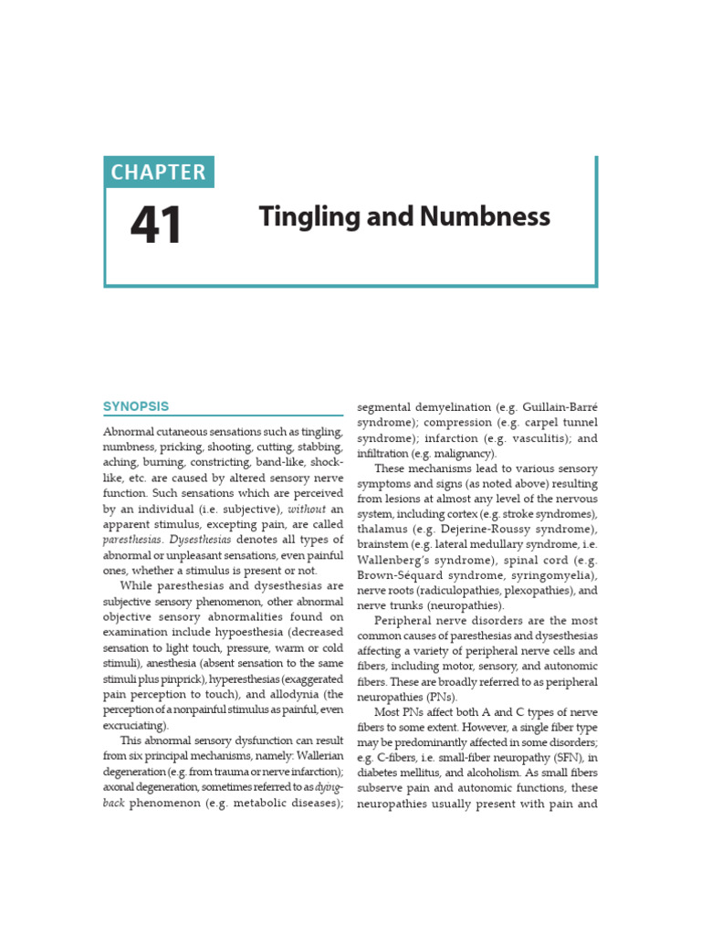 Understanding Paresthesias and Dysesthesias | PDF | Peripheral ...