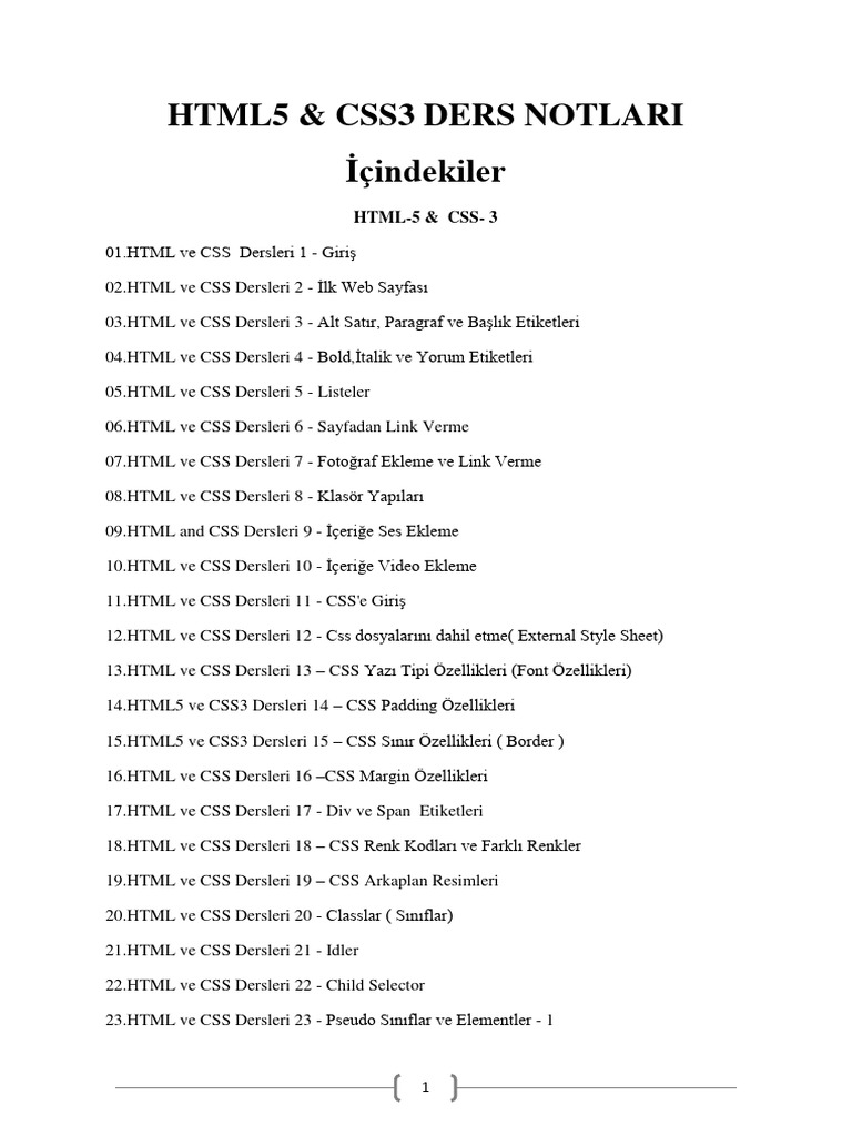 html5-css3 özet | PDF