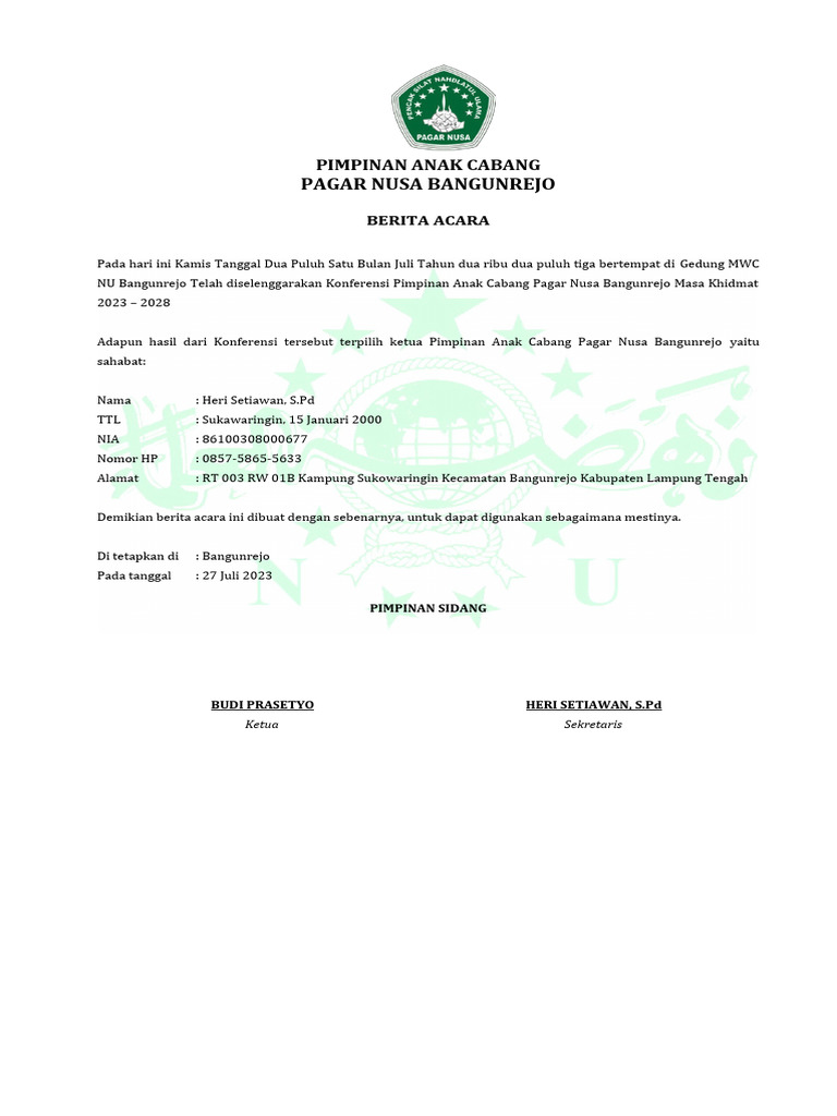 Permohonan SK PAC | PDF