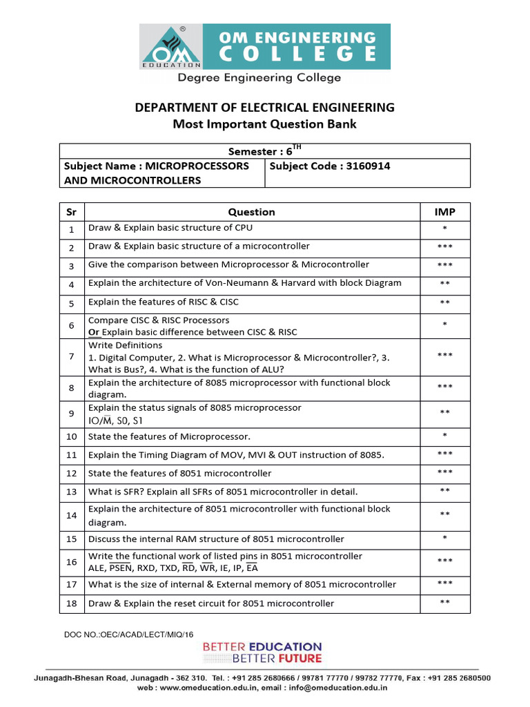 B6. Most Imp Question Bank | PDF | Central Processing Unit ...