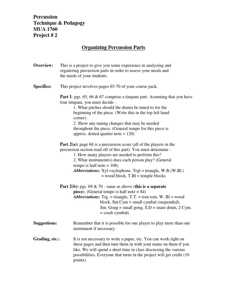 Perc. Class Proj#2-1 | PDF | Teaching Methods & Materials