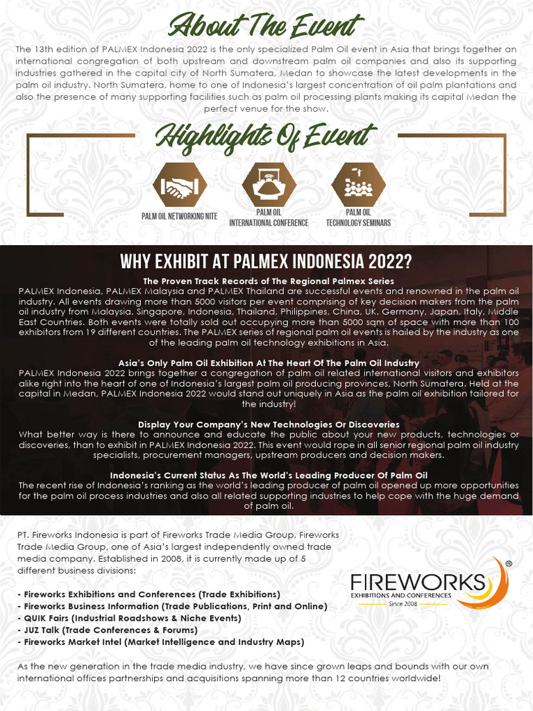 Brochure PALMEX 2022 - Part2 | PDF | Palm Oil | Indonesia