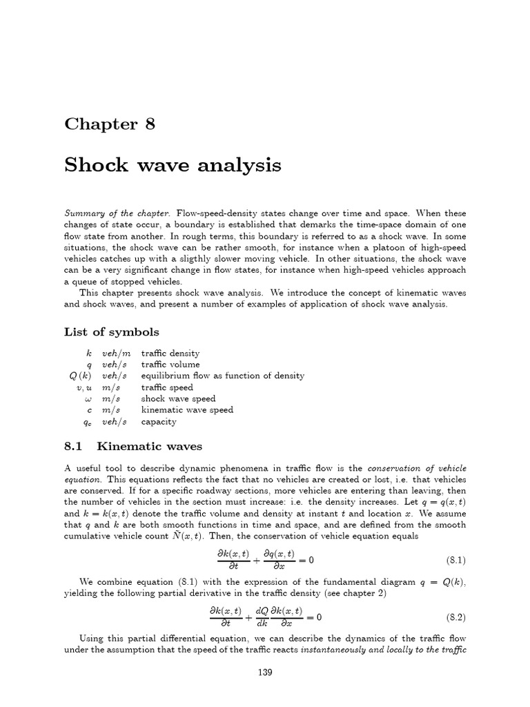 Shock Wave Analysis in Traffic Flow | PDF | Mechanics | Physics