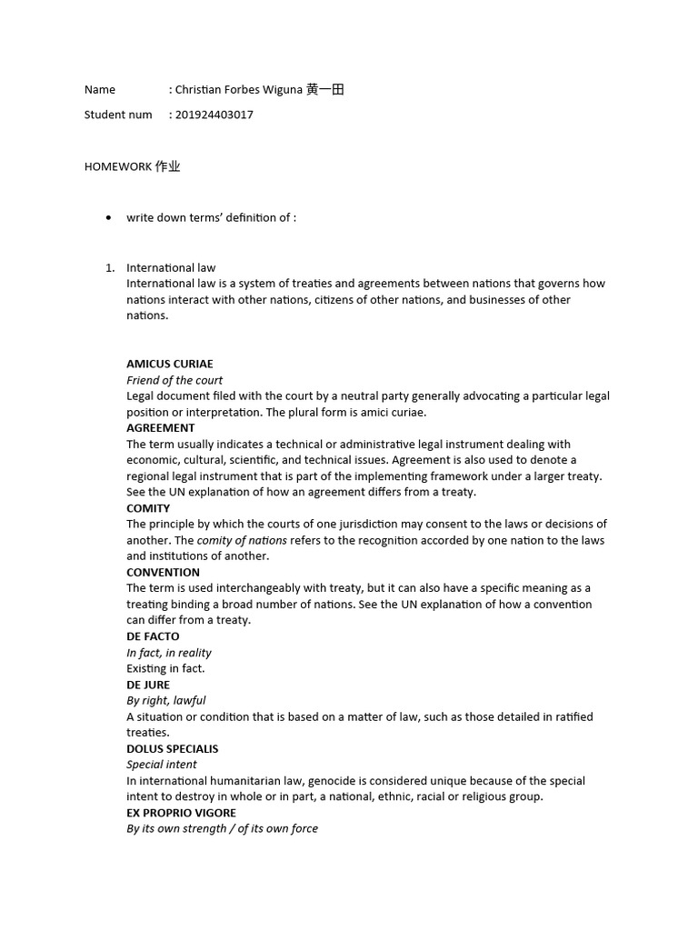 Inter Business Law Homework | PDF | Jurisdiction | International Criminal Law