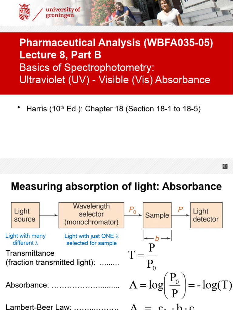 2020-2021 - Lecture 8 (Part B) - Chapter 18 - UV-Vis Absorbance - Voice Over | PDF | Molecular ...