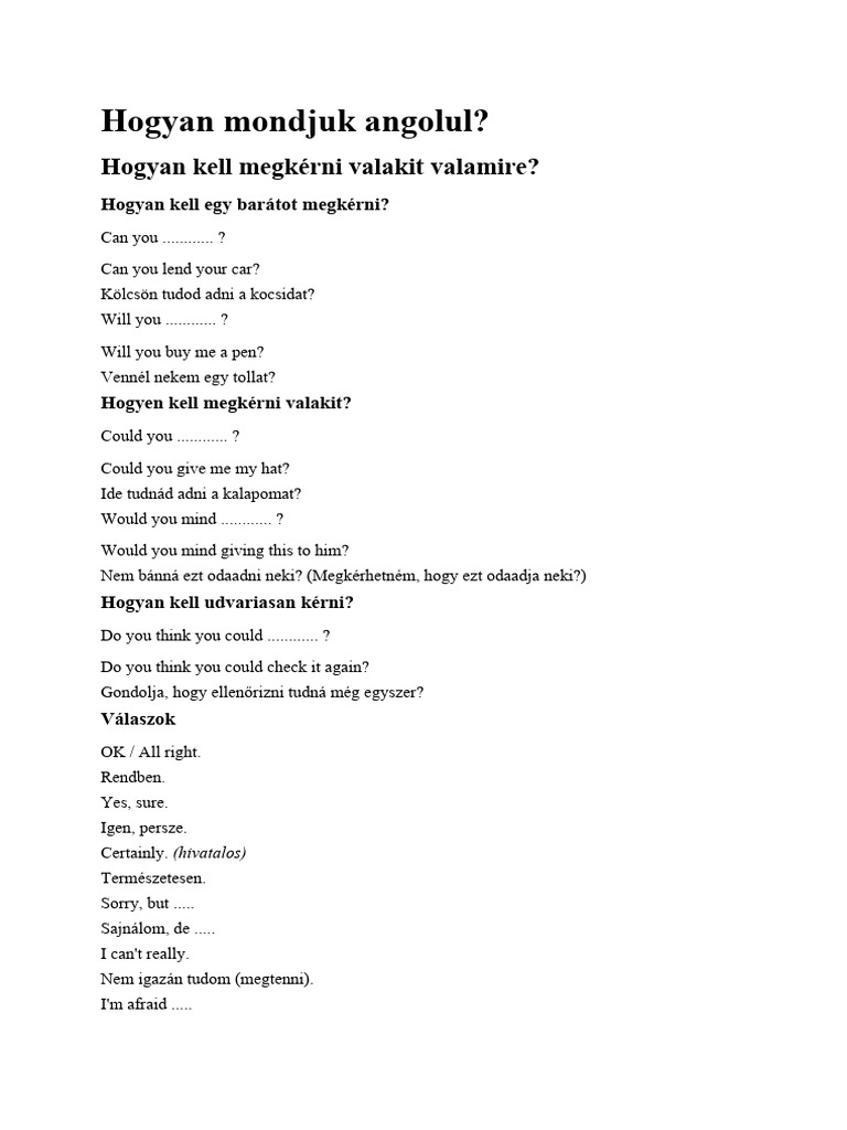 Hogyan Mondjuk Angolul | PDF