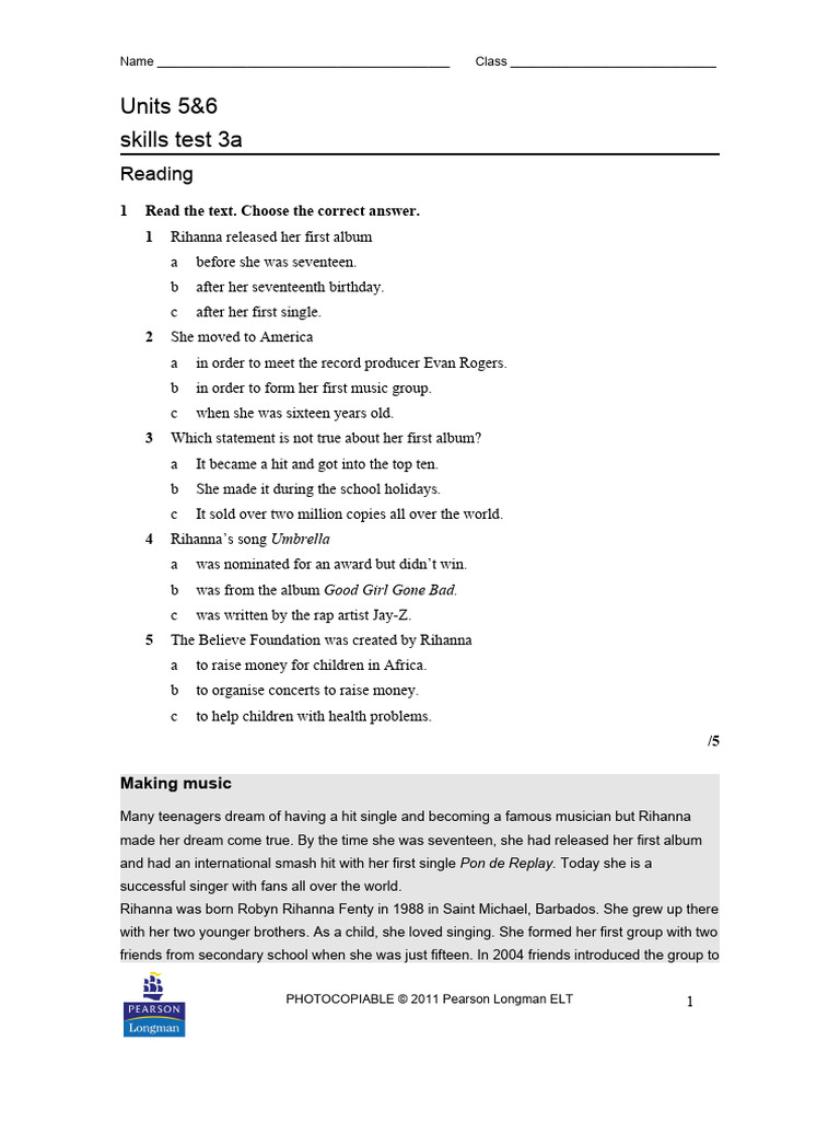 Skills Test 3A | Download Free PDF | Music Industry | Recorded Music