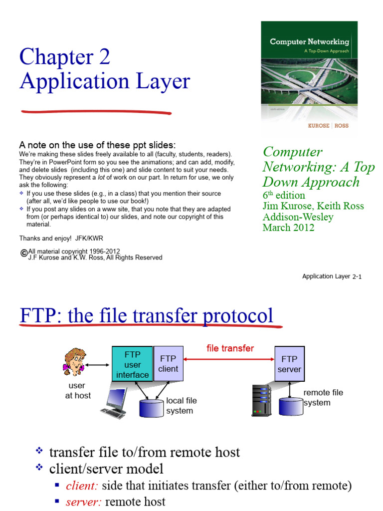 Application Layer: Computer Networking: A Top Down Approach | PDF | Domain Name System | File ...