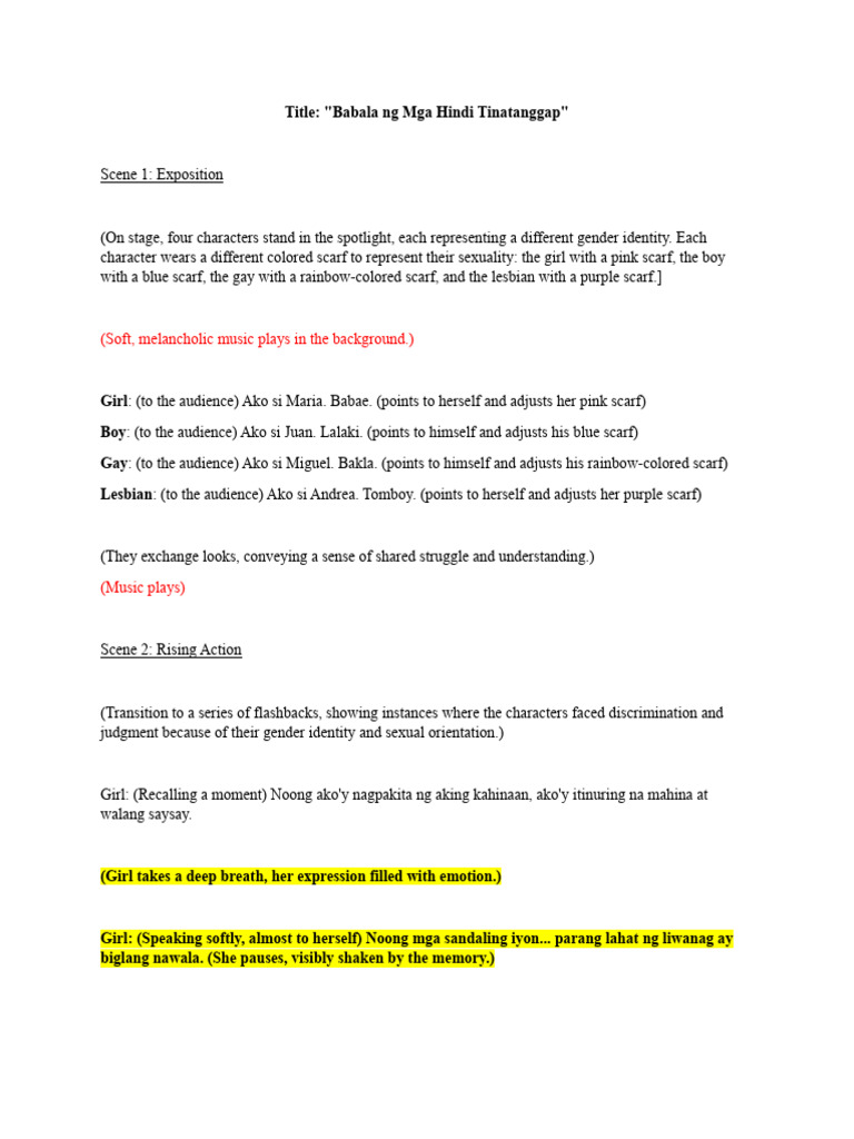 Script for Dramatic Play | PDF | Mammalian Sexuality | Intimate ...