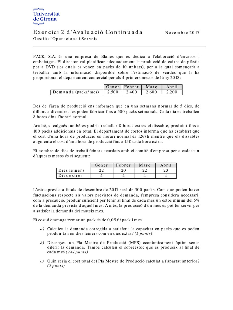 Enunciat EAC2 2017 | PDF