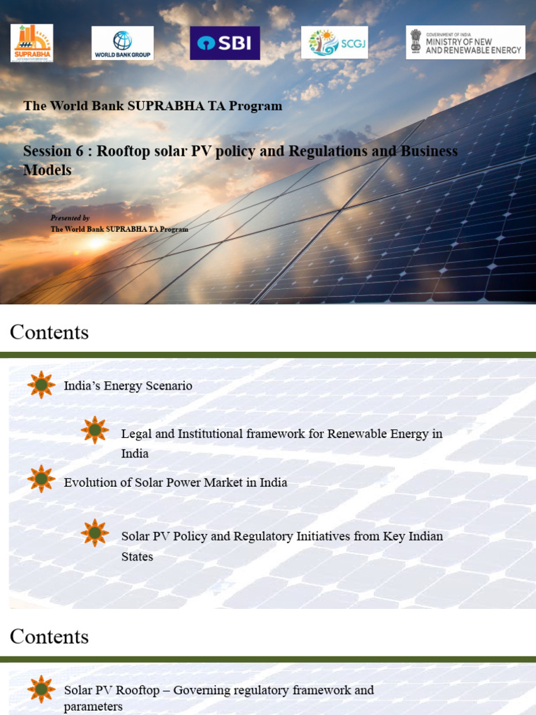 Session 6 - Rooftop solar PV policy and Regulations and Business Models ...