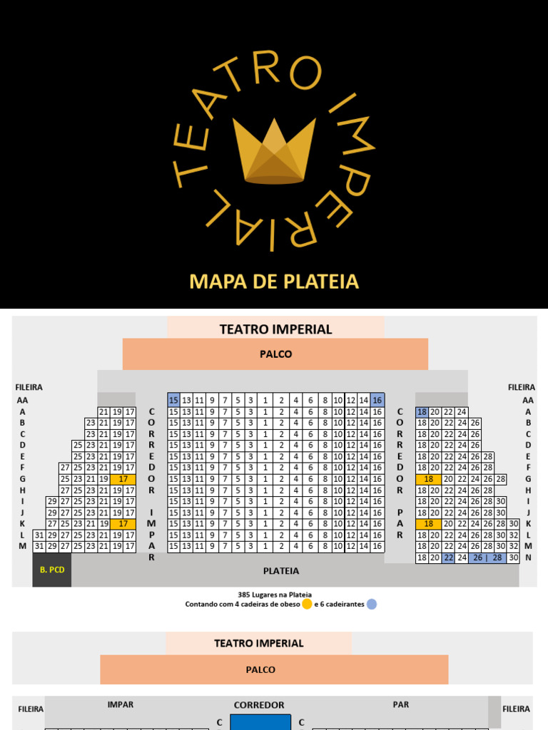 Mapa de Plateia - Teatro Imperial | PDF