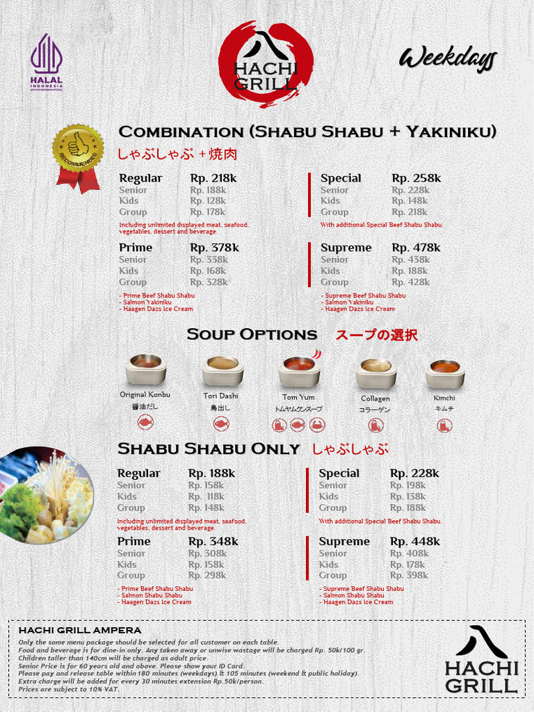 Pricelist Hachi Grill Ampera | Download Free PDF | Menu | Foods