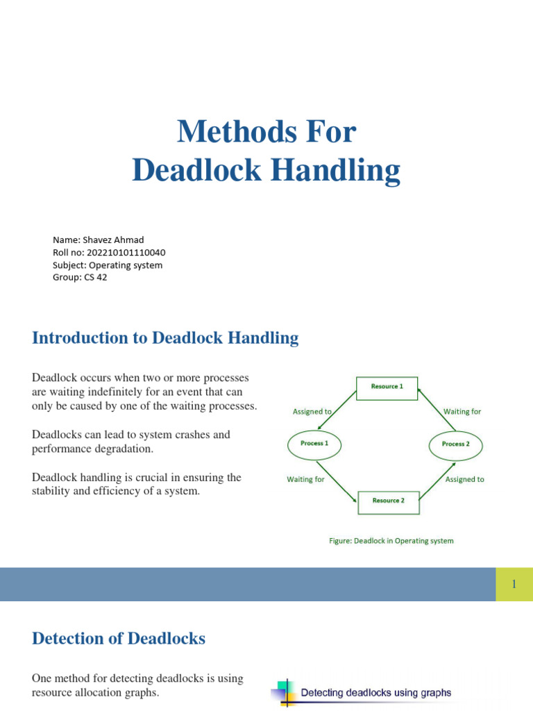 Methods For Deadlock Handling | PDF | Computing