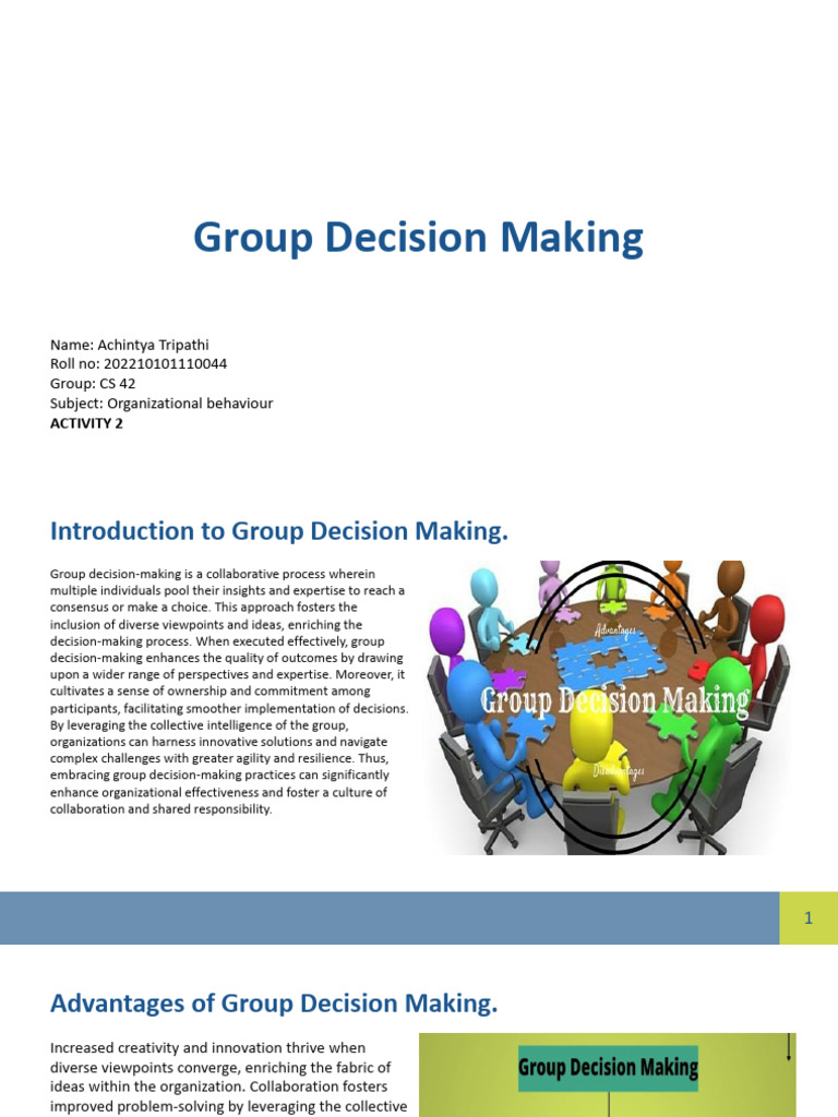 Group Decision Making | PDF | Group Decision Making | Decision Making