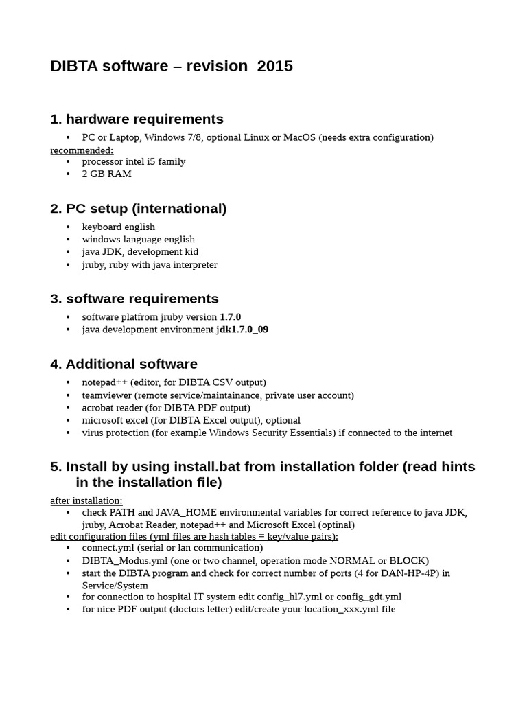 DIBTA Software 2015 | PDF | Microsoft Windows | Software Engineering