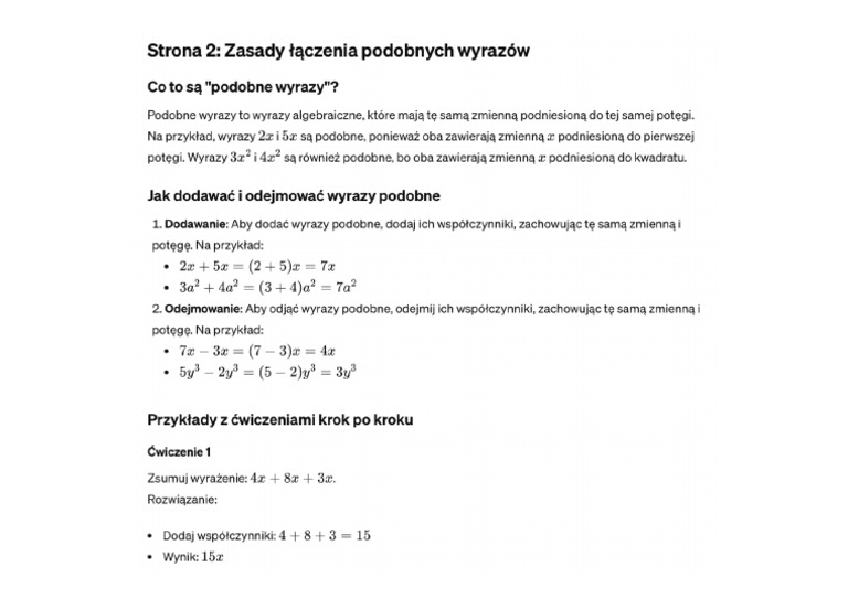 kl. 6 Zasady łączenia podobnych wyrazów | PDF