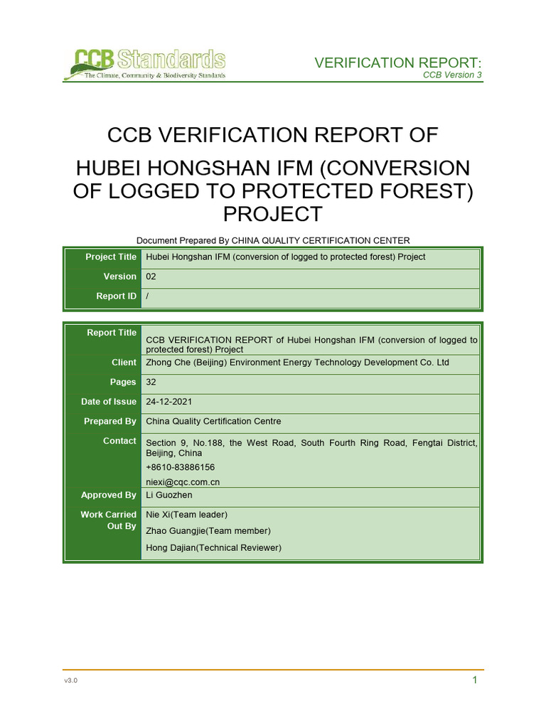 5.CCB - Verification - Report - Hubei Hongshan IFM (Conversion of ...
