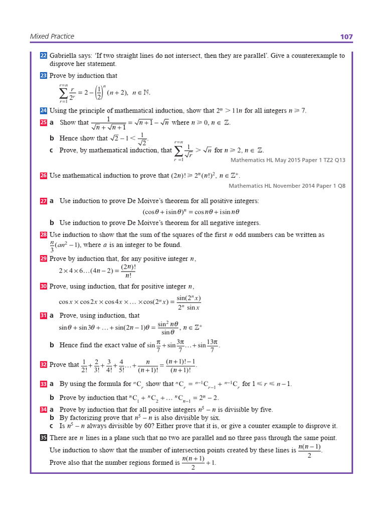 IB HL Hodder AA Ch5 Induction Mix | PDF | Mathematical Proof | Mathematical Objects