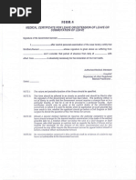 FORM 4 (See Rules 19) Medical Certificate For Non-Gazetted Officers Recommended Leave or ...