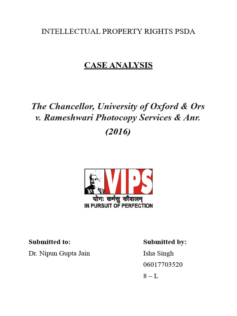 IPR PSDA - Case Analysis | PDF | Intellectual Property Law | Monopoly ...