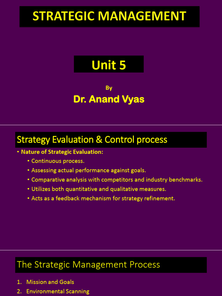 AV SM Unit 5 2023 | PDF | Strategic Management | Risk