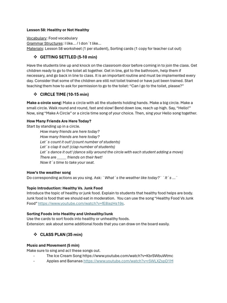 Level 2 - Lesson 58 Teacher | PDF | Self-Improvement | Wellness