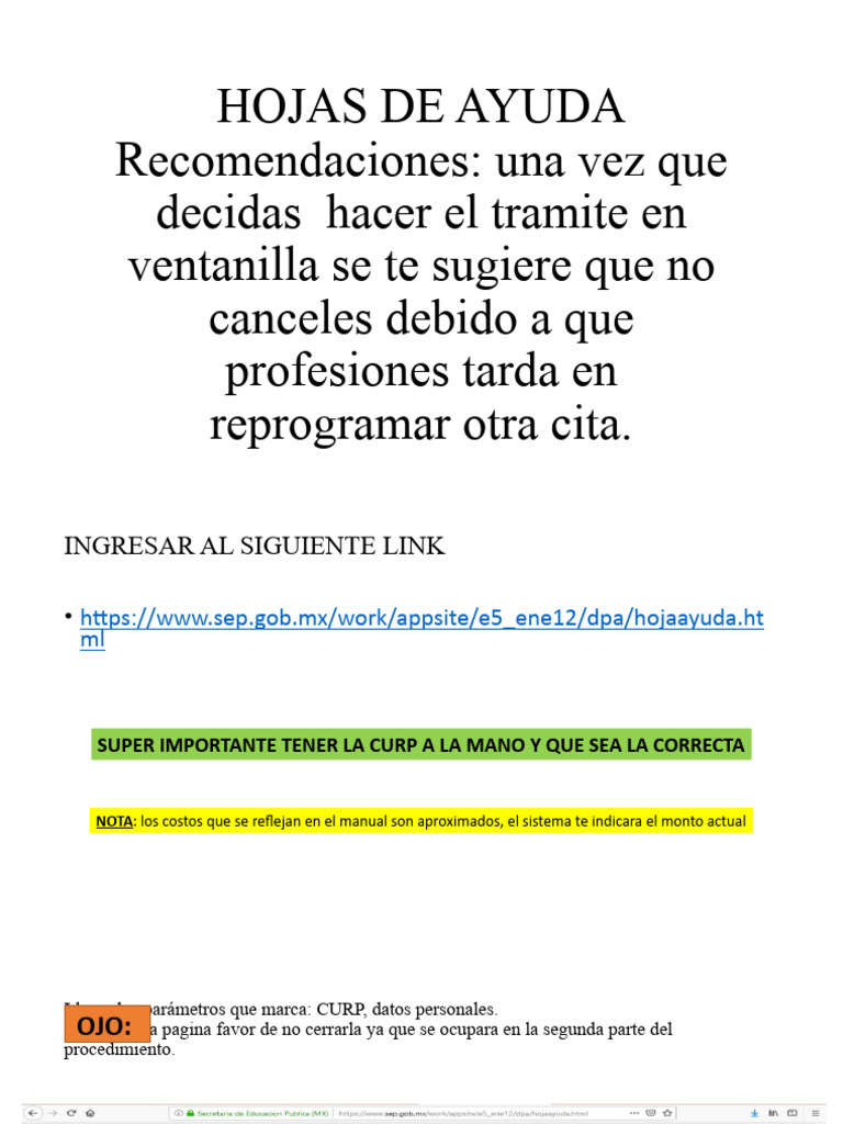 Guía para Trámite de Cédula SEP | PDF | Informática