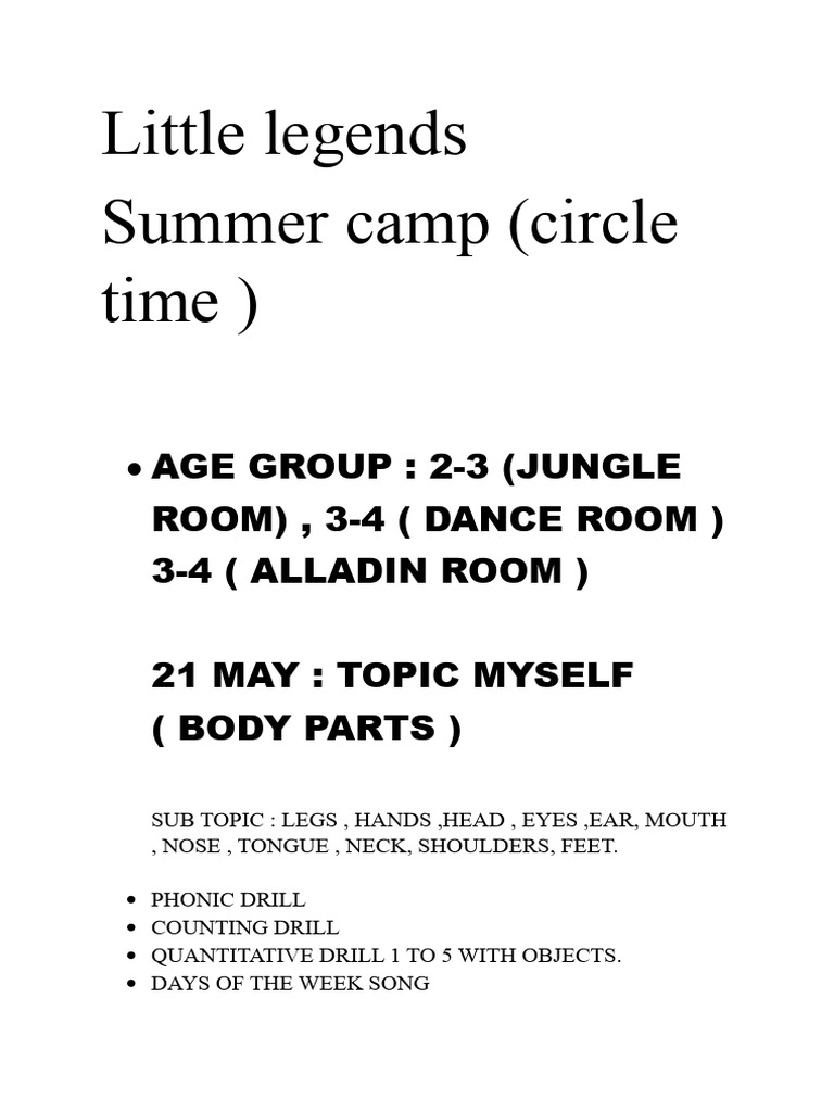 Summer Camp | PDF | Fruit | Vegetables