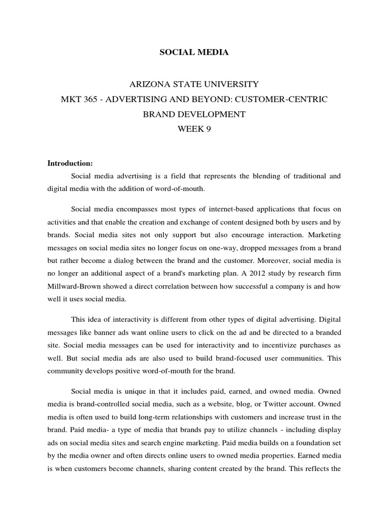 MKT 365 - Asu - Assignment - 2024 - Week 9 - Social Media | PDF ...