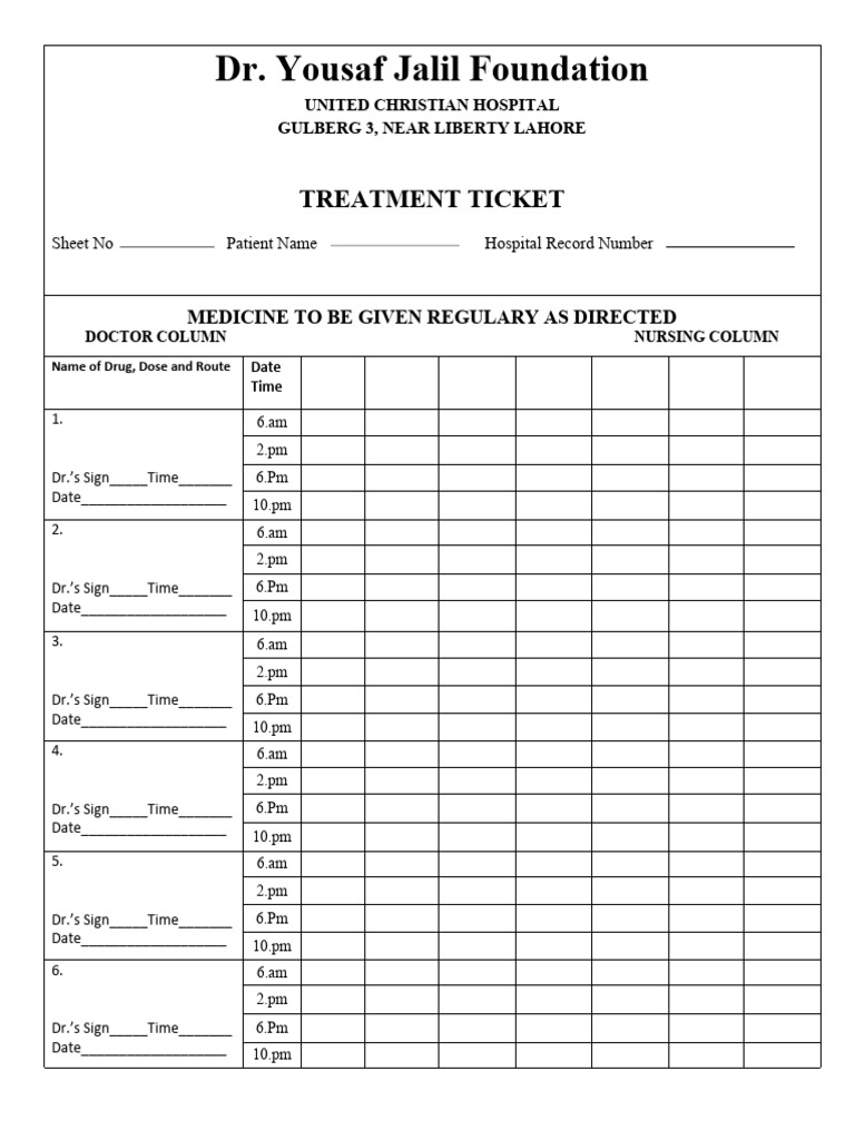 3-TREATMENT TICKET-4 Prints | Download Free PDF | Retail | Physician