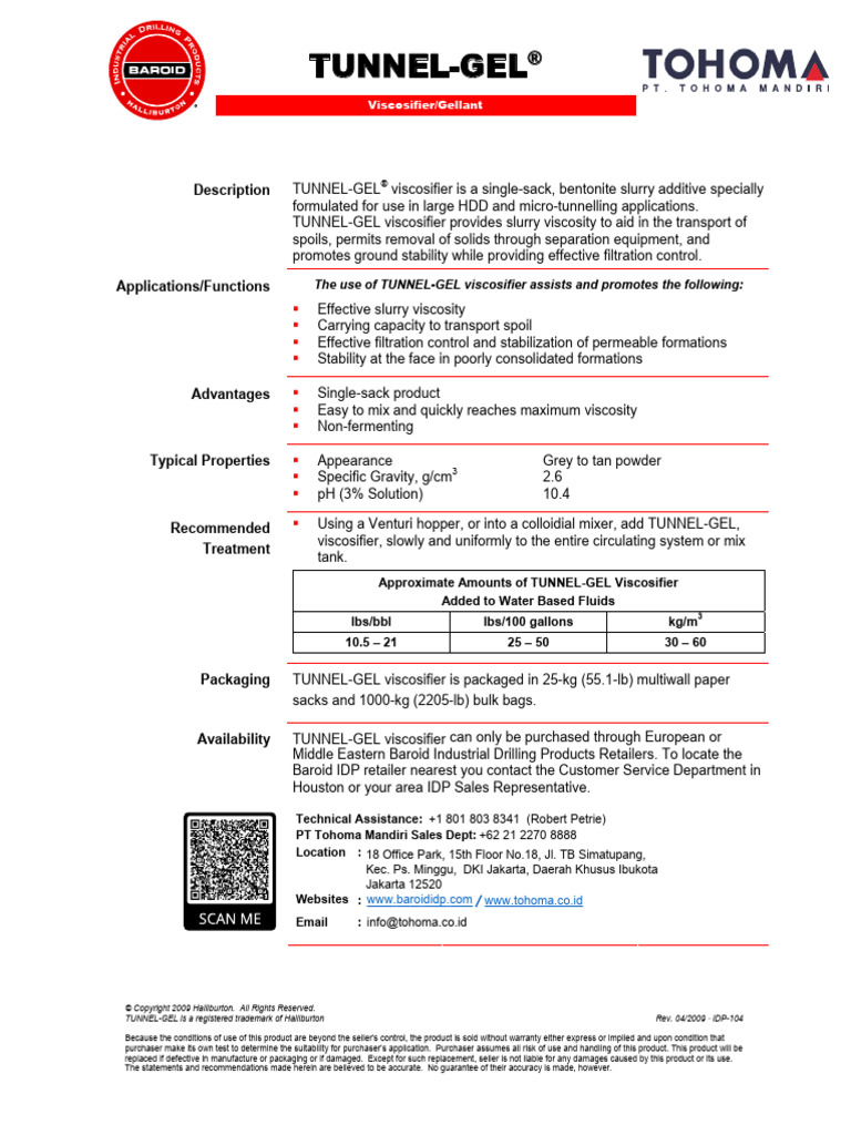 TDS Tunnel-Gel | PDF