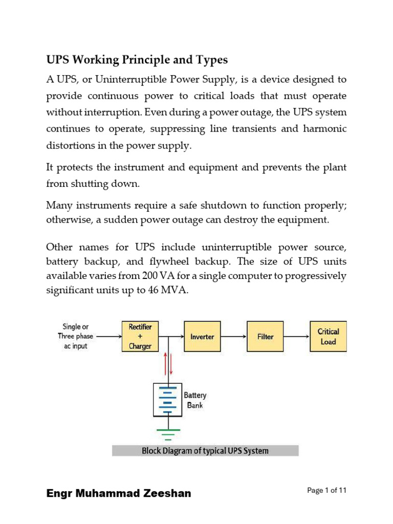 UPS Working Principle Types | PDF | Power Inverter | Rectifier