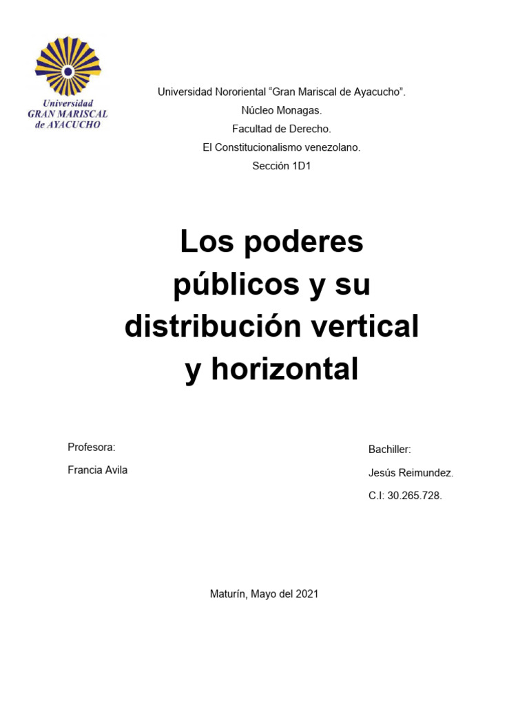 Estructura del Poder Público en Venezuela | PDF | Judicaturas | Parlamento