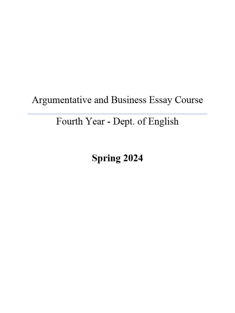 Argumentative and Business Essay Course Modified | PDF | Essays | Internet