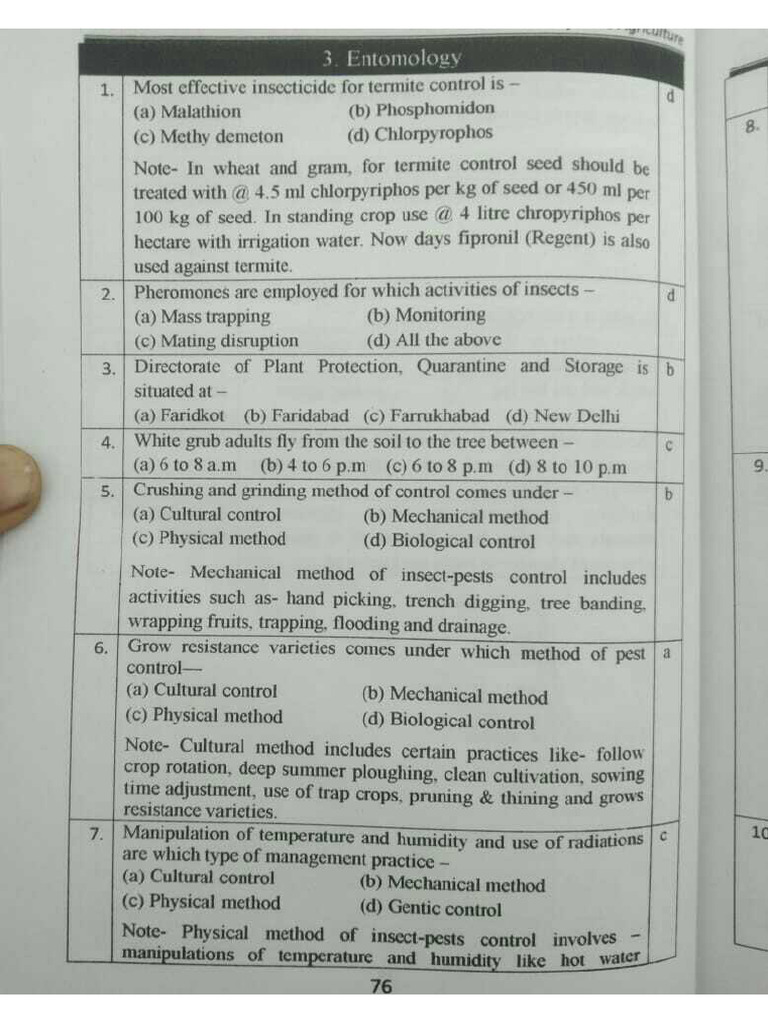 Entomology Mcqs | PDF